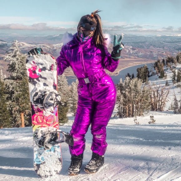 Dolls Kill | Pants & Jumpsuits | Holographic Snow Bunny Retro Belted ...